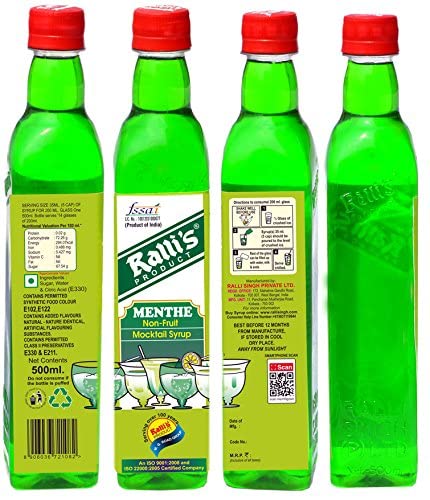 Ralli's Menthe Syrup (Green Mint) 500ml. : Amazon.in: Grocery & Gourmet ...