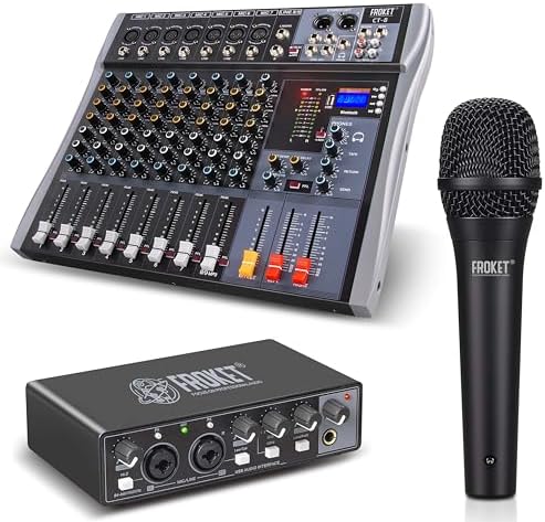 Amazon.com: Froket Professional Audio Bundle: 8-Channel Audio Mixer ...