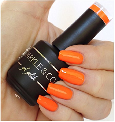 Amazon.com : Sparkle & Co. Gel Color 053 Solid Bright Orange Soak Off ...