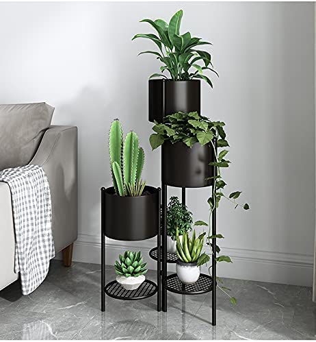 NU INVENTION Modern Elevated Plant Stand with Planter, 6 Tier Metal ...