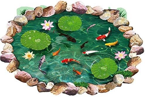 Amazon.com: GALLOPJOY Creative Lotus Pond Floor Stickers 3D Wall ...