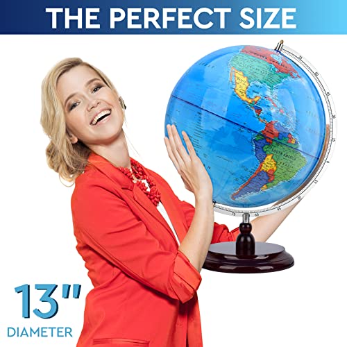 Snapklik.com : World Globe For Kids Learning, 13 Inch Globes Of The World