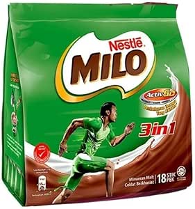 Nestle Milo Activ Go 3 in 1 Chocolate Malt Drink Bag, 18 X 33g, 594g : Amazon.ae: Grocery