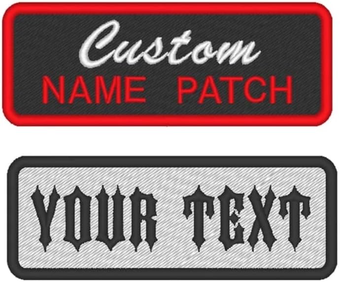 Amazon.com: Custom Embroidered Name Tag Biker Outlaw 3 Line Sew on ...