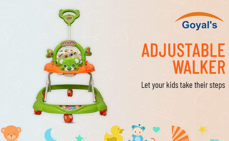 Buy Goyal's Rabbit Face Musical Walker with Parental Push Handle & 3 ...