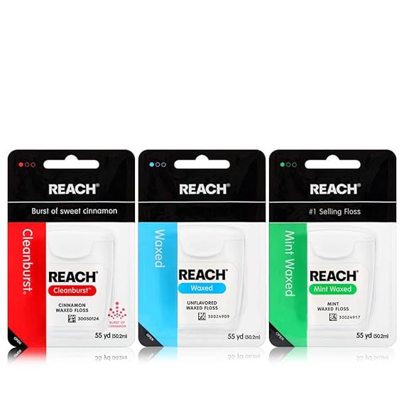 Amazon.com : Reach Waxed Dental Floss Variety 3 Flavor Pack | Effective ...