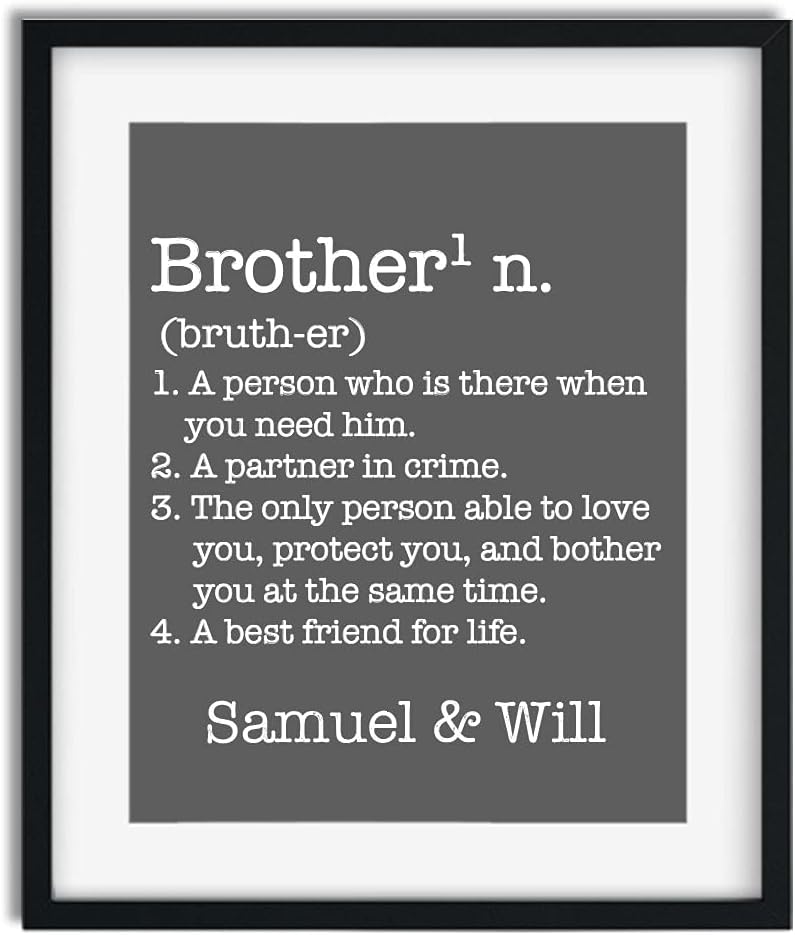 Amazon.com: Brother Definition Paper Art Print | Personalized Boy Print ...