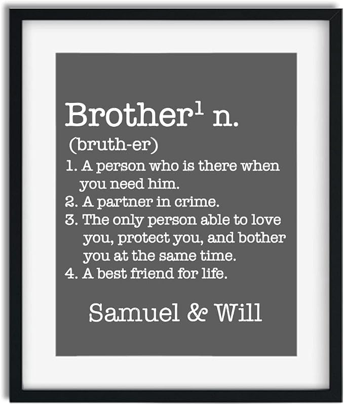 Amazon.com: Brother Definition Paper Art Print | Personalized Boy Print ...