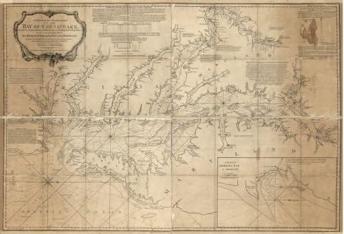 1776 Map A New and Accurate Chart of The Bay of Chesapeake,with All The ...