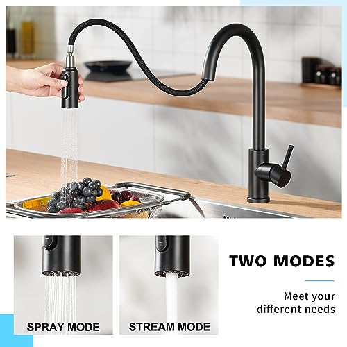CREA 3 Way Kitchen Tap with Pull Out Sprayer, 360 Swivel 3 Way Kitchen ...