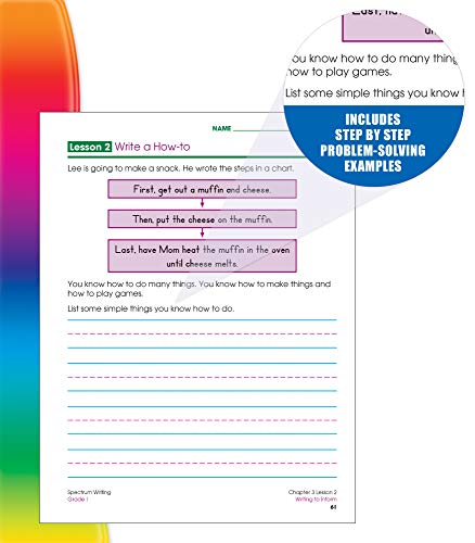 Spectrum First Grade Writing Workbook, Ages 6 to 7, Grade 1 Writing ...