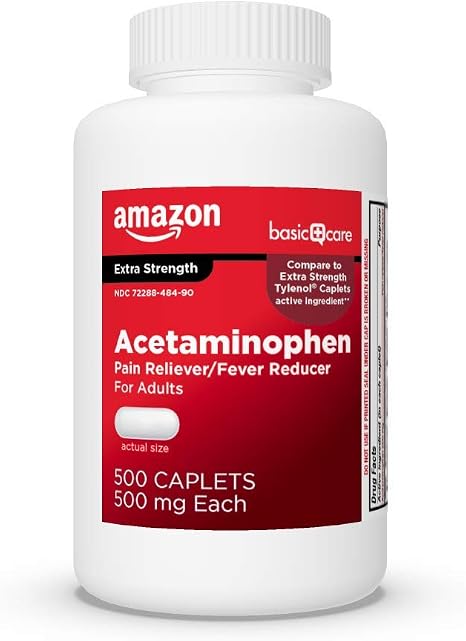 Amazon.com: Amazon Basic Care Extra Strength Pain Relief, Acetaminophen ...