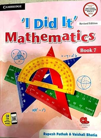 I Did It Mathematics SB 7 with Poster (5th Edition) (CBSE - Maths ...