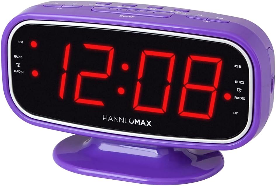 Amazon.com: HANNLOMAX HX-153CR PLL AM/FM Radio Alarm Clock, 1.8" LED ...