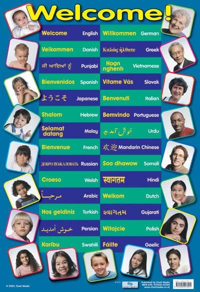 Laminated Welcome in 28 Languages Mini Poster : Amazon.co.uk ...