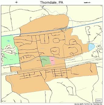 Amazon.com: Large Street & Road Map of Thorndale, Pennsylvania PA ...