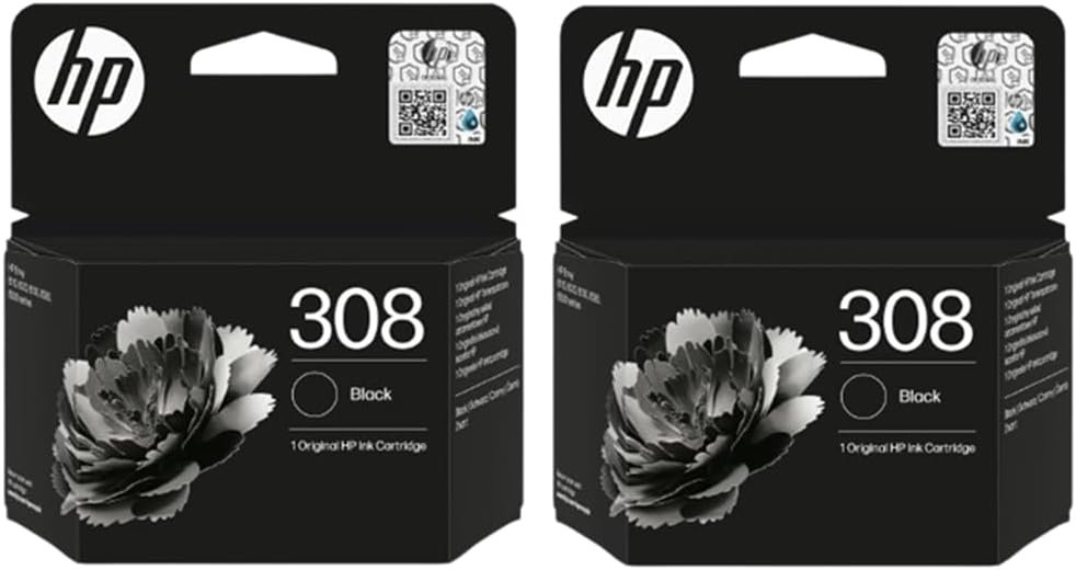 HP 308 2-Pack Black Original Ink Cartridges (7FP21UE): Amazon.co.uk ...