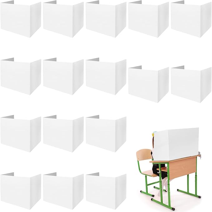 16 Pcs Classroom Privacy Boards for Student Desks White Privacy Folder ...
