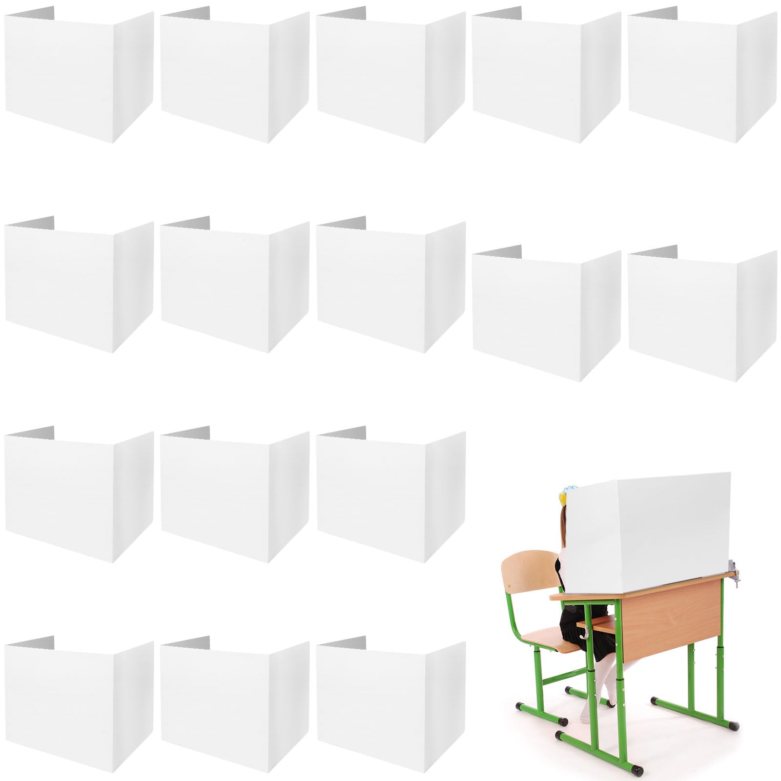 16 Pcs Classroom Privacy Boards for Student Desks White Privacy Folder ...