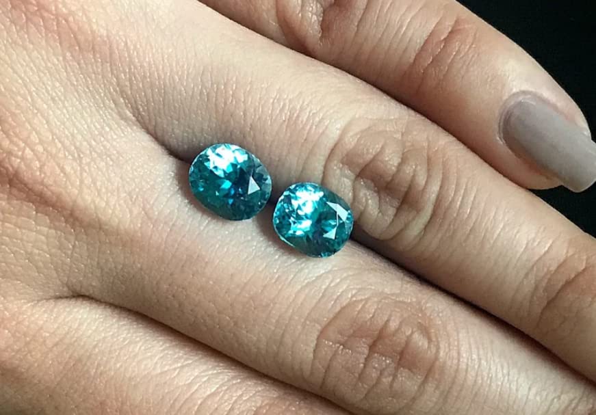 Buy Blue Zircon Stone 7 Carat Oval Shape Blue Jarkan Stone Original ...