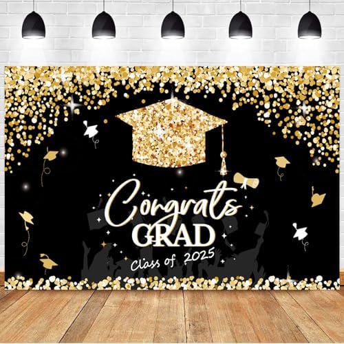 Amazon.com: Navy Blue Class of 2025 Graduation Backdrop Banner ...