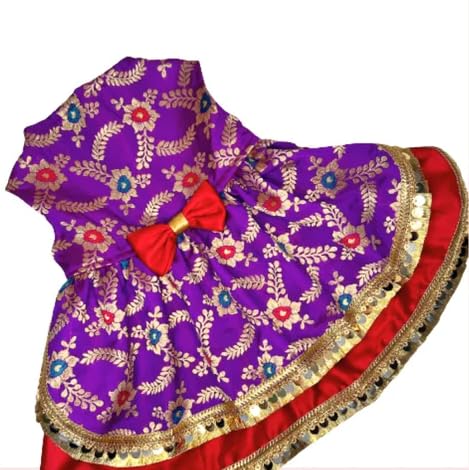 Wrap In Fur Dog Indian Ethenic Frock/Dress (M, Purple Red), Dog Party ...
