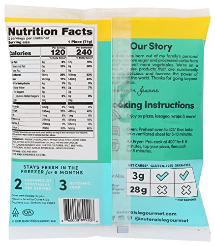 OUTER AISLE GOURMET Italian Cauliflower Pizza Crust, 5 OZ