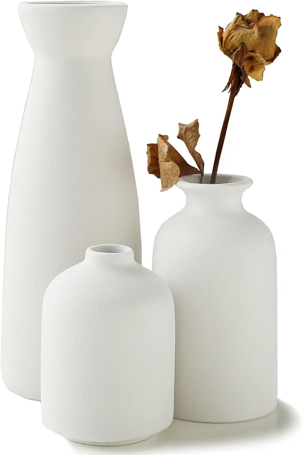 Amazon.com: Boho Ceramic White Bud Vases by Kate Aspen (Set of 3 ...