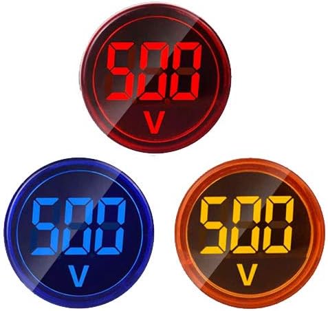 TSKTECH Voltage Indicator 22mm LED Digital Display Voltmeter Lights 220 ...