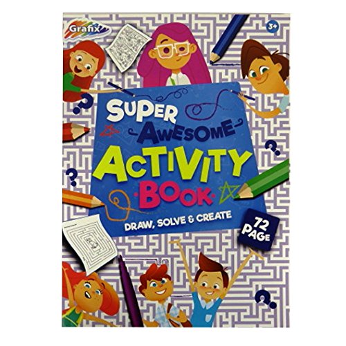 Grafix A4 Childrens “Super-Awesome” Educational Activity Book - 72 ...
