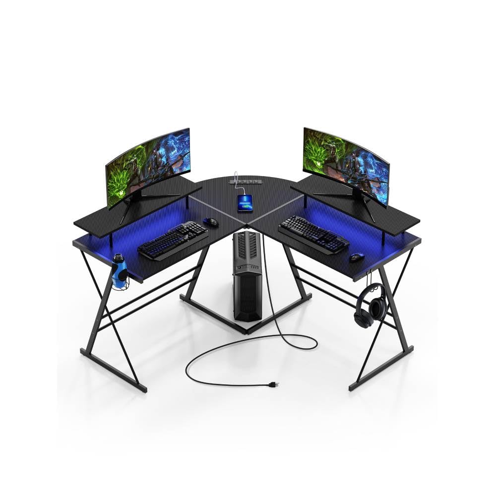Amazon.com: Evajoy Gaming Desk, L Shaped Computer Corner Desk, 53 ...