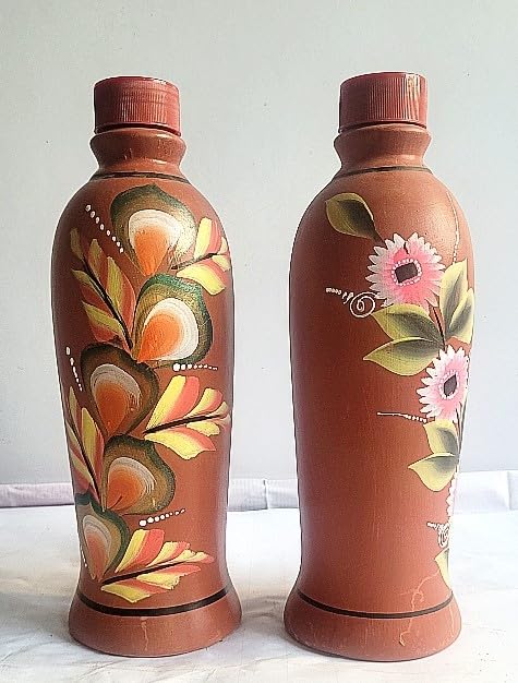Soil Creation Clay Water Bottles (Design-01) : Amazon.in: Home & Kitchen