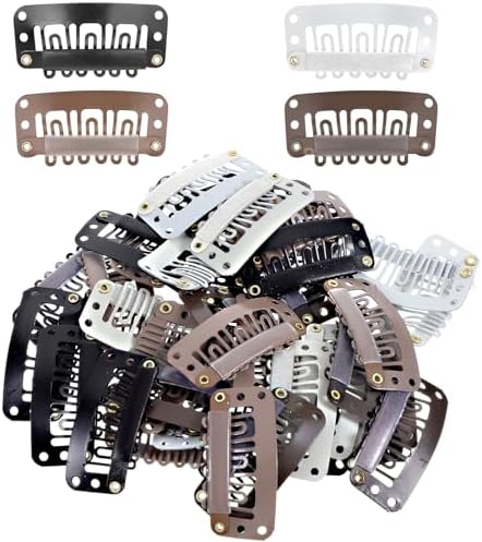 Amazon.com : 40 Pcs Wig Clips 32mm Hair Extension Clips 6 Teeth Wig ...