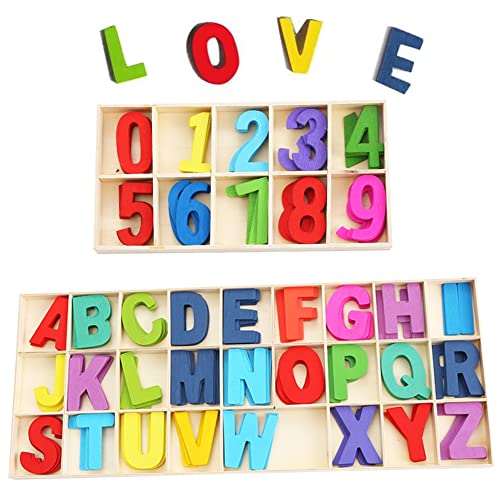 Pack of 180 Children’s Wooden Numbers Alphabet Number Wooden Letters ...