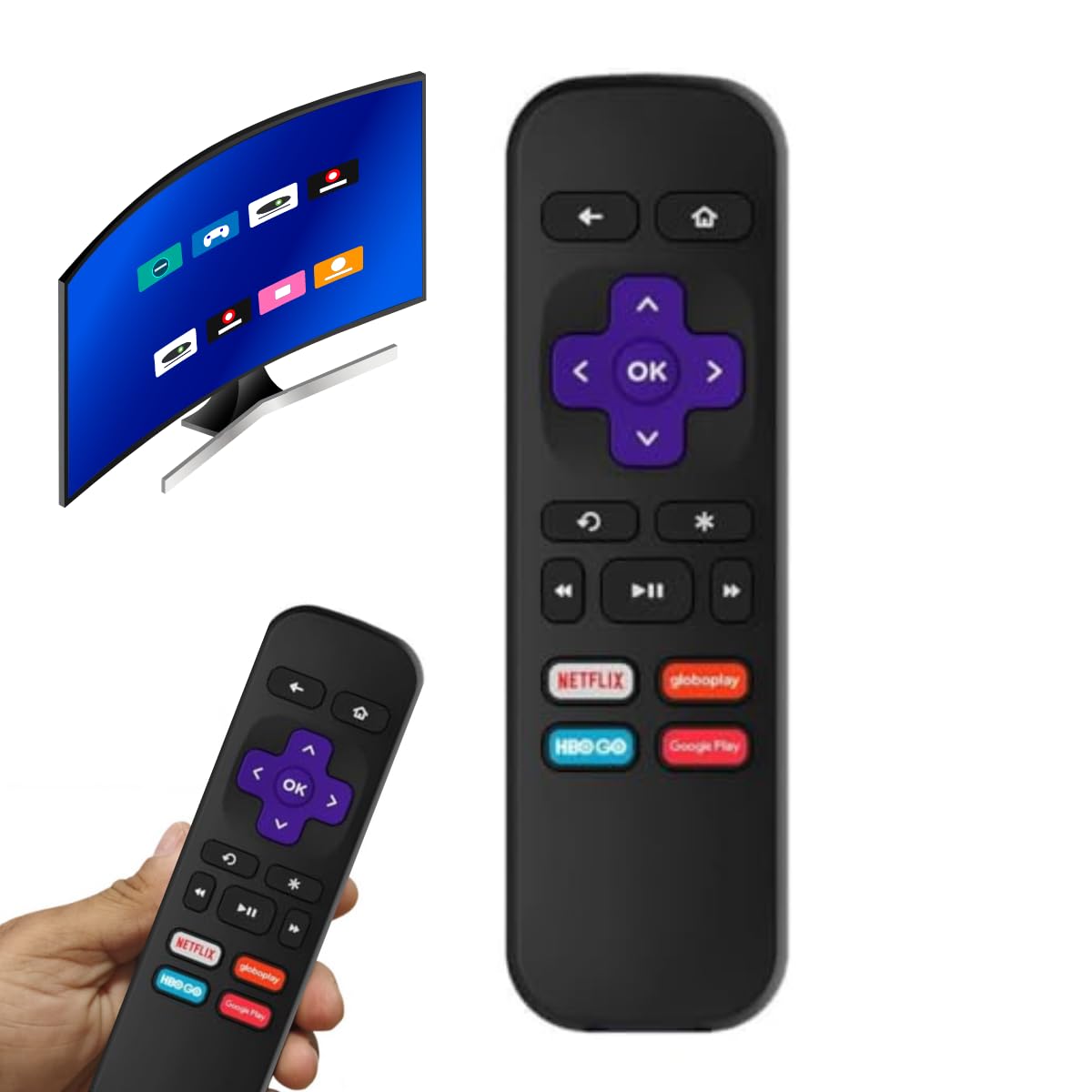 Controle Remoto Compatível Com ROKU EXPRESS 3930mx 3930r 3910x Premier ...