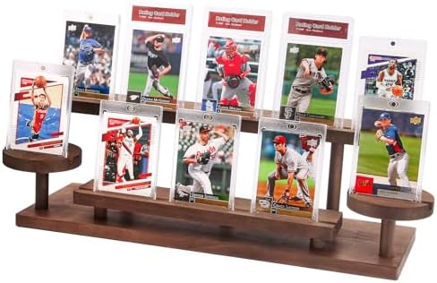 Amazon.com: Zlcjyyun Wooden Trading Card Display Stand, 3-Tier Card ...