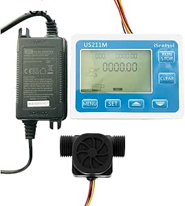 Amazon.com: Digital Flow Meter Totalizer Flow Measurement with Nylon ...