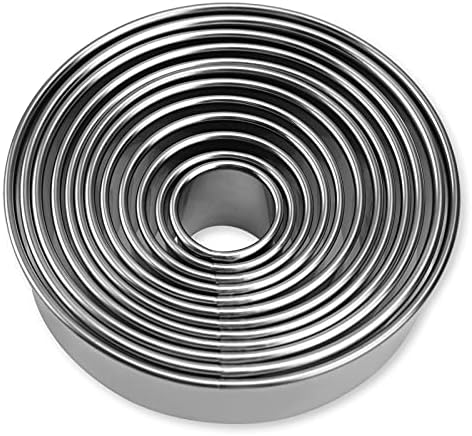 Ateco 5457 12-Piece Stainless Steel Round Cutter Set, Plain : Amazon.ca ...