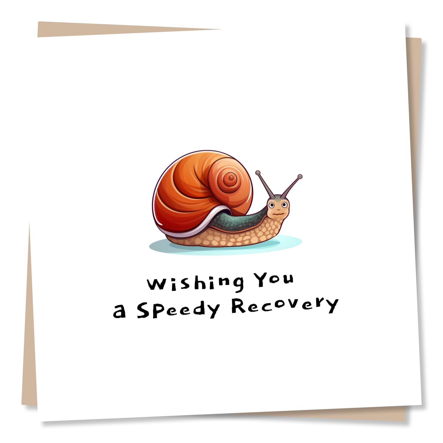 Get Well Soon Card - Funny Snail Design - Wishing You A Speedy Recovery ...