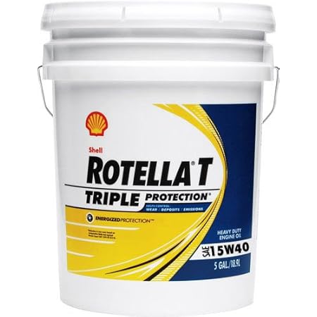 Amazon.com: Shell Rotella T6 Full Synthetic Heavy Duty Engine Oil 5W-40 ...