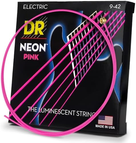 Amazon.com: DR Strings HI-DEF NEON Electric Guitar Strings (NPE-9),Pink ...