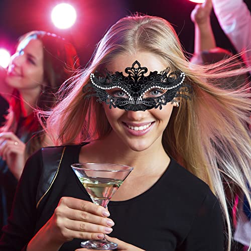 SIQUK Masques vénitiens en plastique pour couple, bal masqué, fête d ...