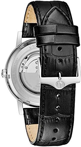 Bulova Classic Automatic Men's Stainless Steel with Black Leather Strap ...