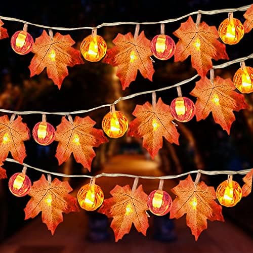cshare Maple Leaves Fairy Lights, 3M 20LED Autumn Fall String Lights ...