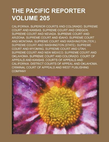 The Pacific Reporter Volume 205 : Amazon.in: Books
