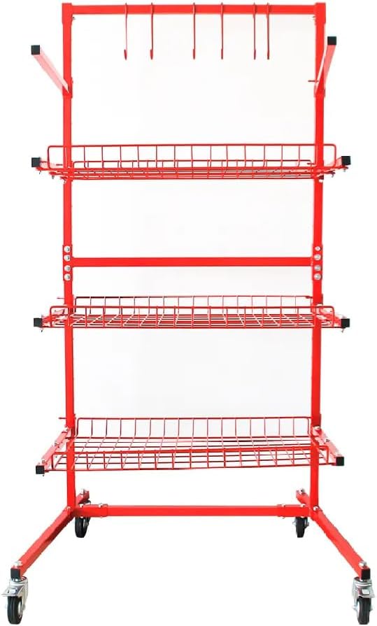 Amazon.com: Heavy Duty Parts Management Cart – 3-Shelf Rolling Tool ...