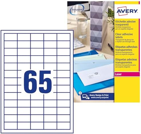 Avery Transparent, Printable, Mini Address Labels, Customisable, 38.1 x ...