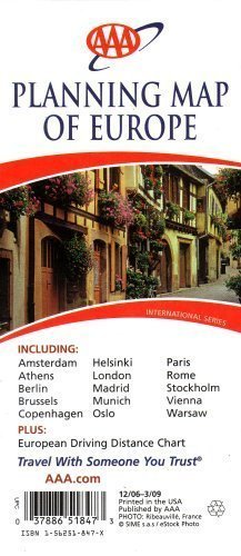 AAA Planning Map of Europe: Including Amsterdam, Athens, Berlin ...