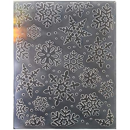 Amazon.com : Kwan Crafts Christmas Snowflake Plastic Embossing Folders ...