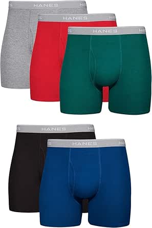 Hanes Men's Classics Tagless Boxer Briefs, Multi - 5 Pack, Medium at ...